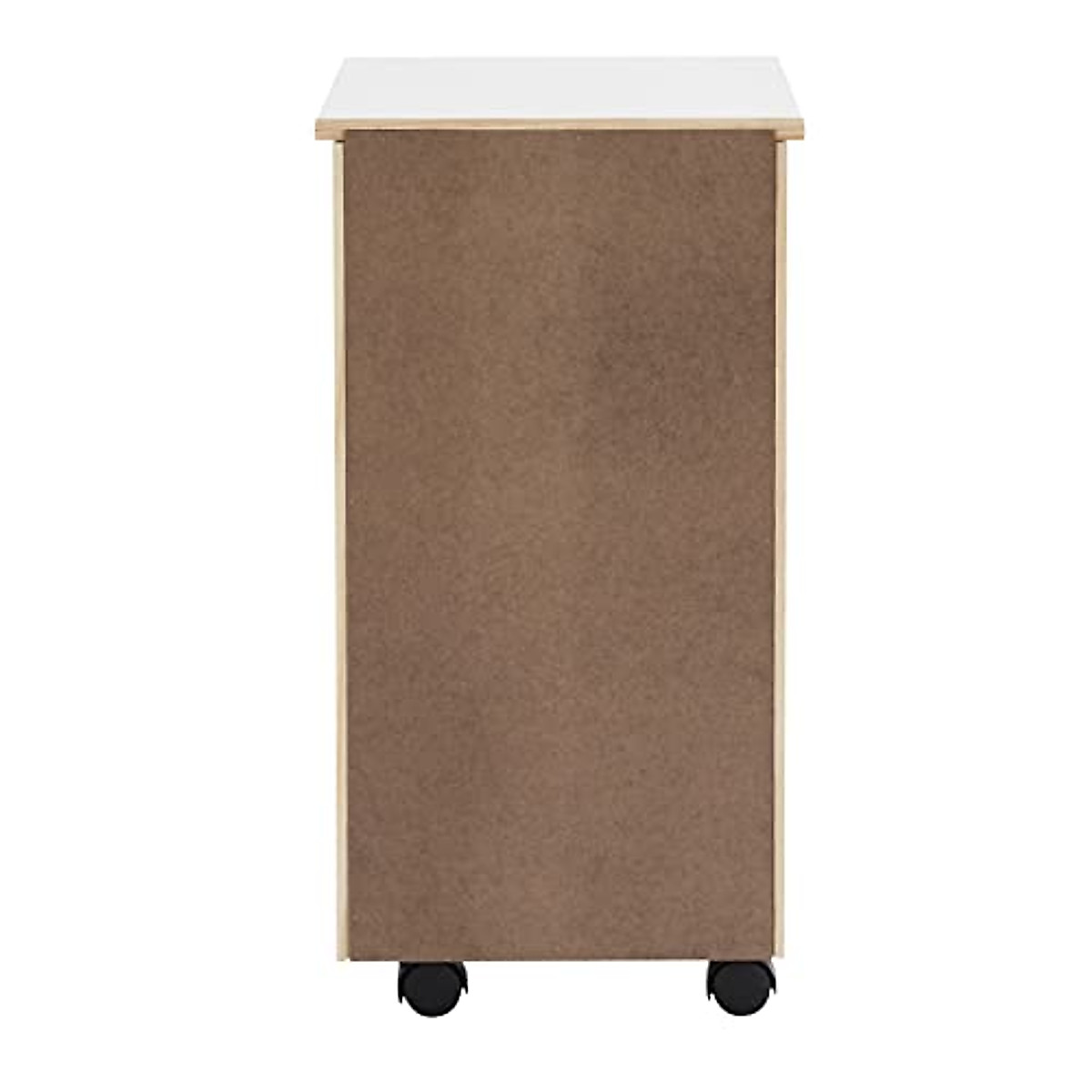 Linon Home Decor Products Corinne Six Drawer Storage, White Wash Rolling Cart