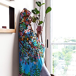 321DESIGN Blue Tree of Life Wearable Blanket Fleece Hooded Robe Cloak Throw Quilt Poncho Microfiber Sherpa Plush Warm Wrap Multiple-Size Adult(80"x60"in)
