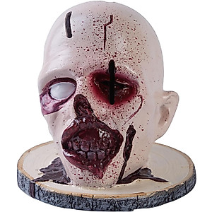 Halloween Knife Block, Quirky Counter Fruit Knife Holder, Creepy Bloody Skeleton Head Knife Storage Stand, Gothic Home Kitchen Decor, Horror Party Ornament Gag Gift for Halloween/Christmas/Birthday