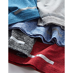 5 Pack Big Boys Youth Athletic Mesh Basketball Shorts with Pockets Quick Dry Activewear (Set 4, Large)