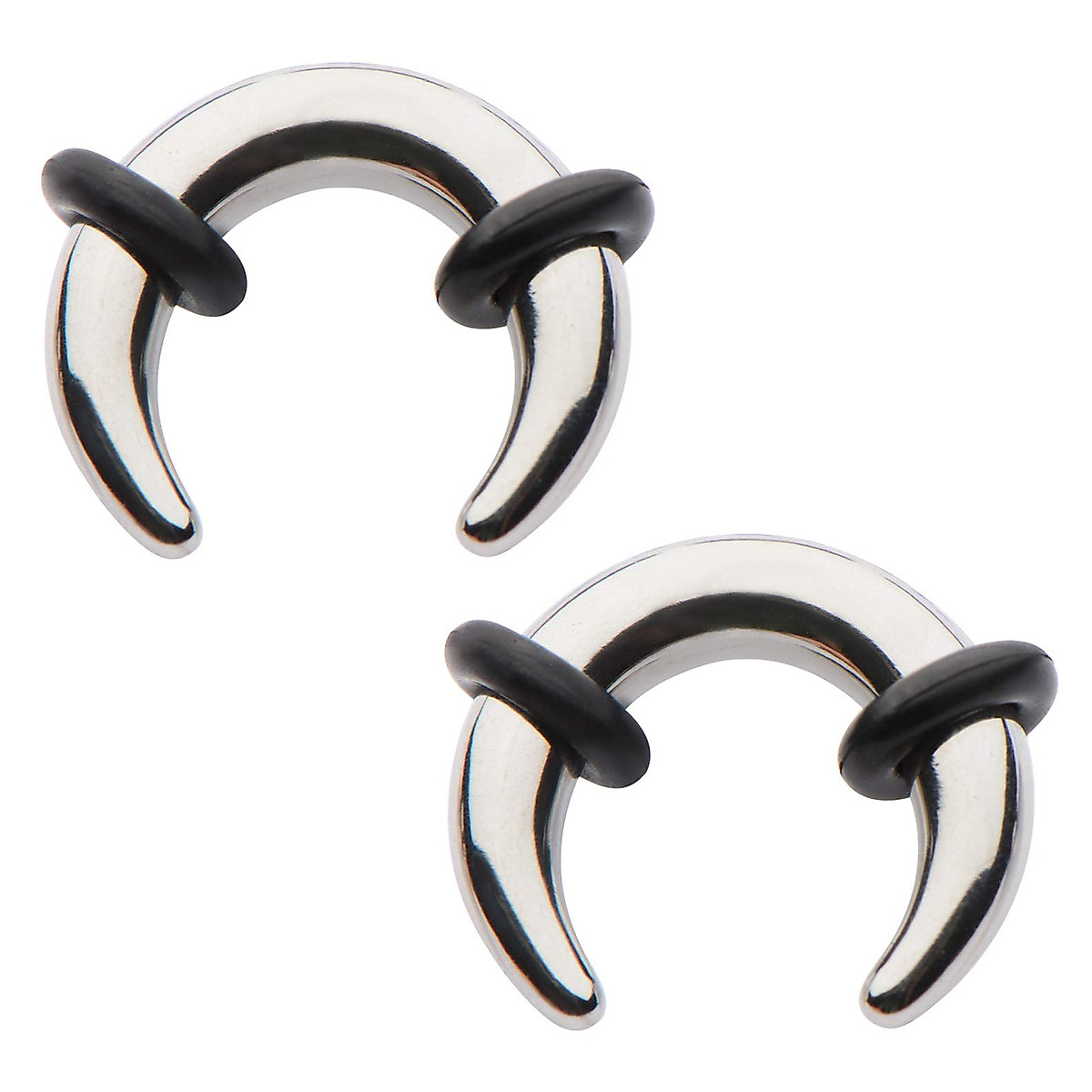 Zaya Body Jewelry Pair 1g 7mm Steel Ear Plugs Tunnels Tapers Pinchers Horseshoes Gauges Septum