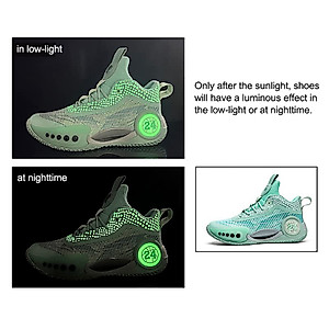 DHOVOR Mens Womens Basketball Shoes, Unisex Adult Fashion Basketball Sneakers, Non Slip Basketball Trainers, Sports Shoes for Mens Indoor and Outdoor Green