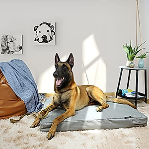 Waterproof Dog Bed Cover Canvas Washable Dog Crate Pad Replacement Cover, 34Lx22Wx3.5H inch, Gray