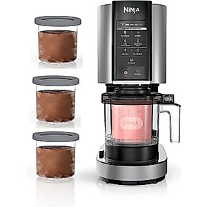 Ninja NC301 CREAMi, Ice Cream, Gelato, Milkshake, Sorbet, and Smoothie Bowl Maker, 7 One-Touch Programs, Silver With 3 Pint Containers (Renewed)