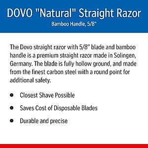 DOVO Natural Straight Razor with Bamboo Handle