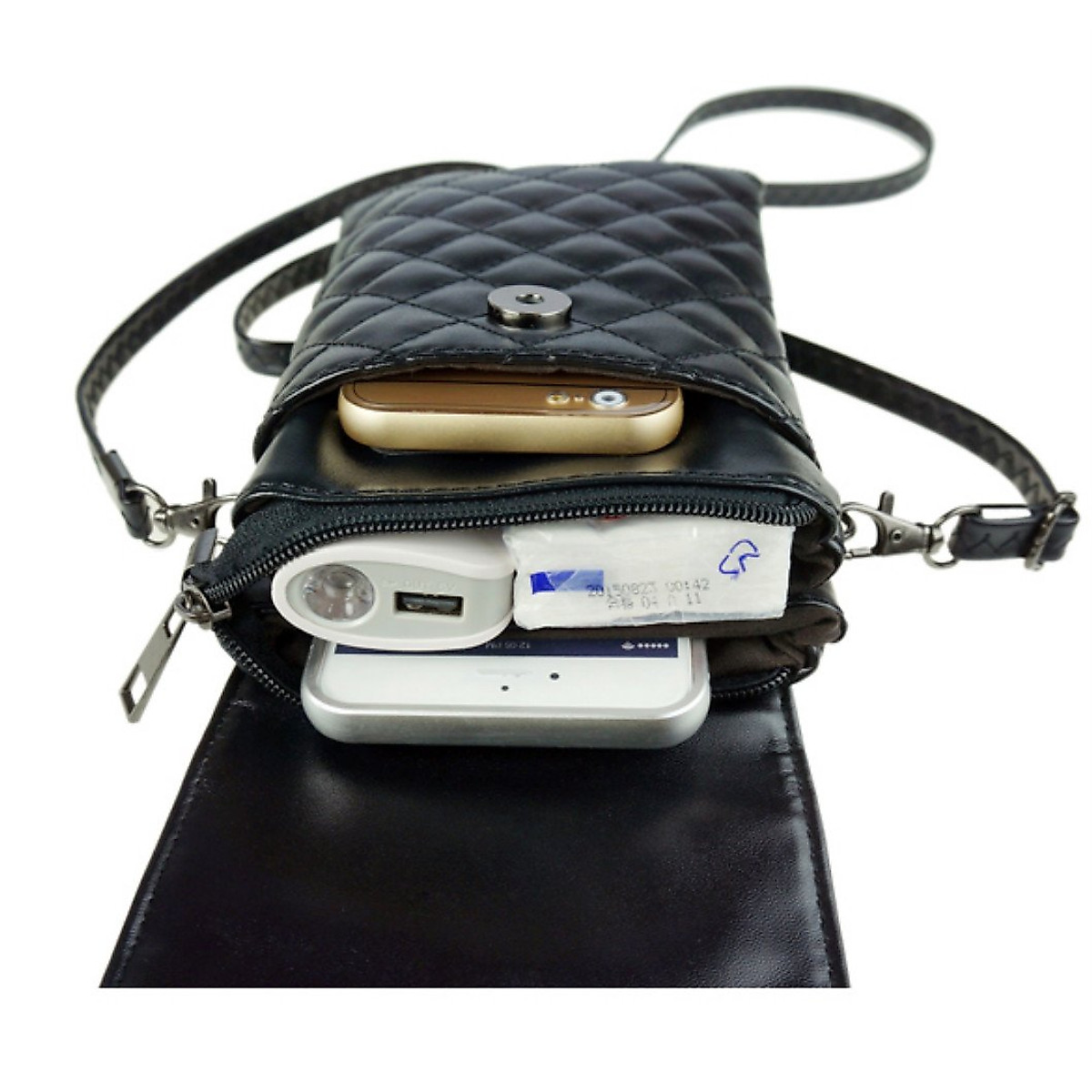 YaJaMa Small Shoulder Crossbody Bag Purse Leather Cellphone Pouch for Travel Daily Use (Gold)