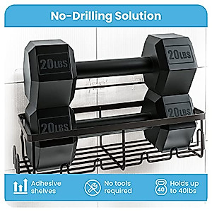 Shower Caddy, Shower Organizer for Bathroom Storage No Drilling, 3 Pack Adhesive Shower Shelves and 3 Adhesive Hooks - Large Capacity, Rustproof Stainless Steel, Shower Shelf for Inside Shower - Black