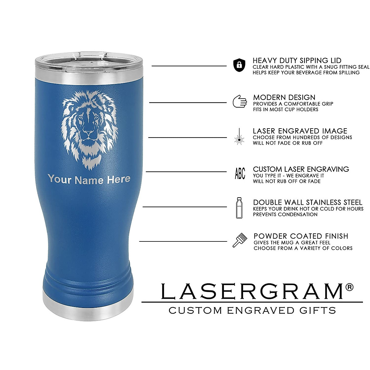 LaserGram 20oz Vacuum Insulated Pilsner Mug, APRN Advanced Practice Registered Nurse, Personalized Engraving Included (Dark Blue)
