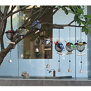 wtreew Solar Rooster Bird Feeder Squirrel Proof for Outside - Unique Cute Metal Animal Shaped Wild Bird Feeder with Solar Light, Wind Chime, Gift for Bird Lovers(Rooster)