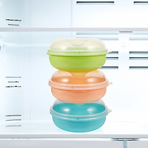 ABOOFAN 3pcs Bagel Fresh Holder Container Sandwich Containers Round Donut Keeper Holder Fresh Saver Muffin Bread Fruit Storage Box Food Container for Fridge Take Out Box