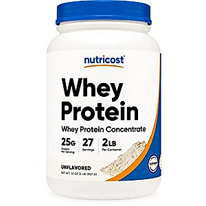 Nutricost Whey Protein Concentrate (Unflavored) 2LBS - Gluten Free & Non-GMO