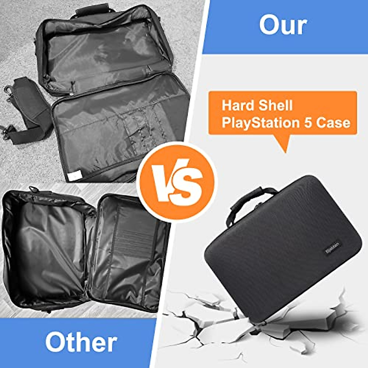 Carrying Case for PS5, Hard Shell Travel Protective PS5 Storage Bag Compatible with Playstation 5 and PS5 Digital Edition,Pro Controller,Headset,PS5 Host Base,Game Cards and Gaming Accessories
