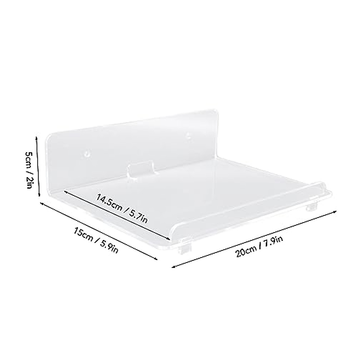 Acrylic Floating Shelf, 2 Pack Wall Mount Shelf for Speaker Monitor Living Room Wall Decor, 7.9x5.9