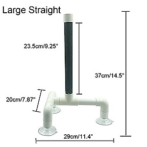 XZX Bird Parrot Shower Perch Pet Parrot Bath Perches Standing Platform Rack Suction Cup Window Shower Bird Bath Toys (Large Straight)