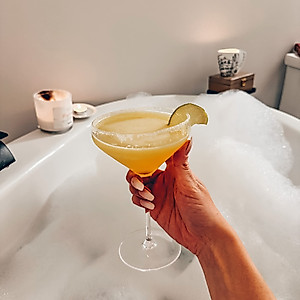 PURE MORA The Remy Coupe - Set of 4, 8oz Handblown Premium Crystal Martini Glasses for Cocktail, Gin & Tonic, Cosmopolitan, Manhattan, Bar, Fancy Mixology, etc. Modern Angle Drinking Glassware