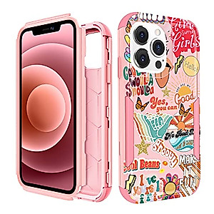 Plakill for 13 Pro Max Case Heavy Duty Protective Cute Peachy Aesthetic Designer Drop Tested Phone Cases for Girls Men Women Rugged Shockproof Protection Bumper Cover for iPhone 13 Promax