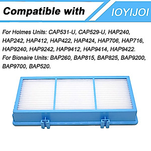 IOYIJOI Filter Replacement for Holmes Aer1 Series, Replacement Parts # HAPF300AH-U4R, HAP242-NUC (4 Filter Replacement + 8 Booster Pre Filter)