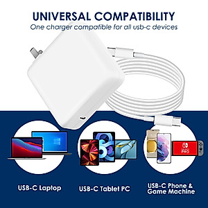 for Mac Book Pro Charger USB-C: 100W 6.7ft Fast Power Adapter for Type C Device, Compatible with MacBook Pro 16, 15, 14, 13 Inch, Mackbook Air 13 Inch, iPad Pro 2021/2020/2019/2018…