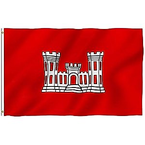 ANLEY Fly Breeze 3x5 Foot United States Army Corps of Engineers Vessel Flag - Vivid Color and Fade Proof - Canvas Header and Double Stitched - USACE Flags Polyester with Brass Grommets