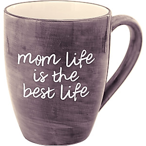 Mom Life Mom Life is the Best Life Deep Purple Large 20 oz Ceramic Coffee Mug Tea Cup, Purple