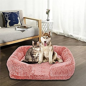 Valcla Dog Bed Creative Pet Dog Sofa Bed Square Kennel Pet Bed Cat Pad Autumn and Winter Warm Pet Kennel Removable for Cleaning Pet Bed (Color : Light Gray, Size : XX-Large)