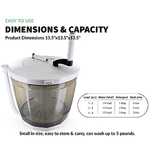 KHOMO GEAR - Mini Portable Washing Machine - Washer and Dryer - Manual Non Electric