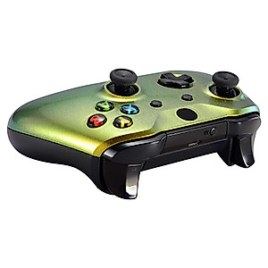 eXtremeRate Gold Green Faceplate Cover for Xbox One Wireless Controller Model 1708, Chameleon Custom Replacement Front Housing Shell for Xbox One S & Xbox One X Controller - Controller NOT Included