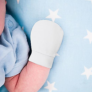 Zando Baby Hats and Mittens Unisex Infant Beanie Caps Newborn Hospital Hat with Scratch Mitten Set 4 Pack 6