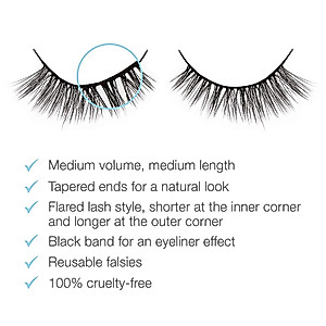 Ardell Aqua False Strip Lashes 341, Water Activated Faux Lashes, Reusable, No Lash Glue Required, 4 Pack