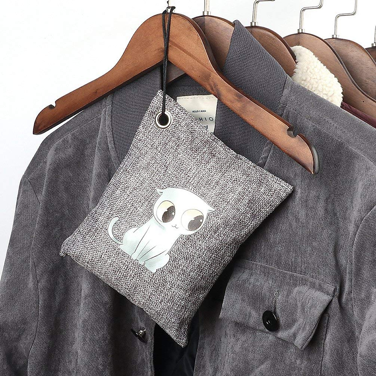 Nature Fresh Charcoal Air Purifying Bag, Charcoal Bags Odor Absorber, Activated Bamboo Charcoal Bags, Natural Car Air freshener, Activated Charcoal Odor Deodorizer for Home Car 4 x 200g