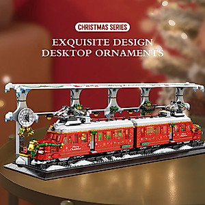 MISINI 66034 Steam Train Building Blocks, 2822 Pcs Train Building Set with Lights, Collectible Christmas elements Steam Locomotive Display Toys kit with Train Tracks, Top Present for Train Lovers