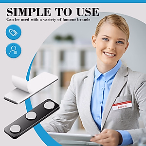 Macarrie 150 Packs Magnetic Name Tags Reusable Magnetic Name Badge Holder Metal ID Tag Magnet Backing with 3 Magnet Pins for Work and More