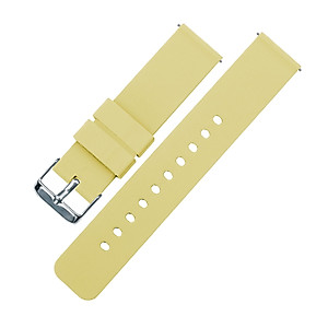 BARTON WATCH BANDS 16mm Happy Yellow Soft Silicone Quick Release Straps