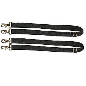 WeatherBeeta Replacement Elastic Leg Strap 2 Snaps, Black, Pair