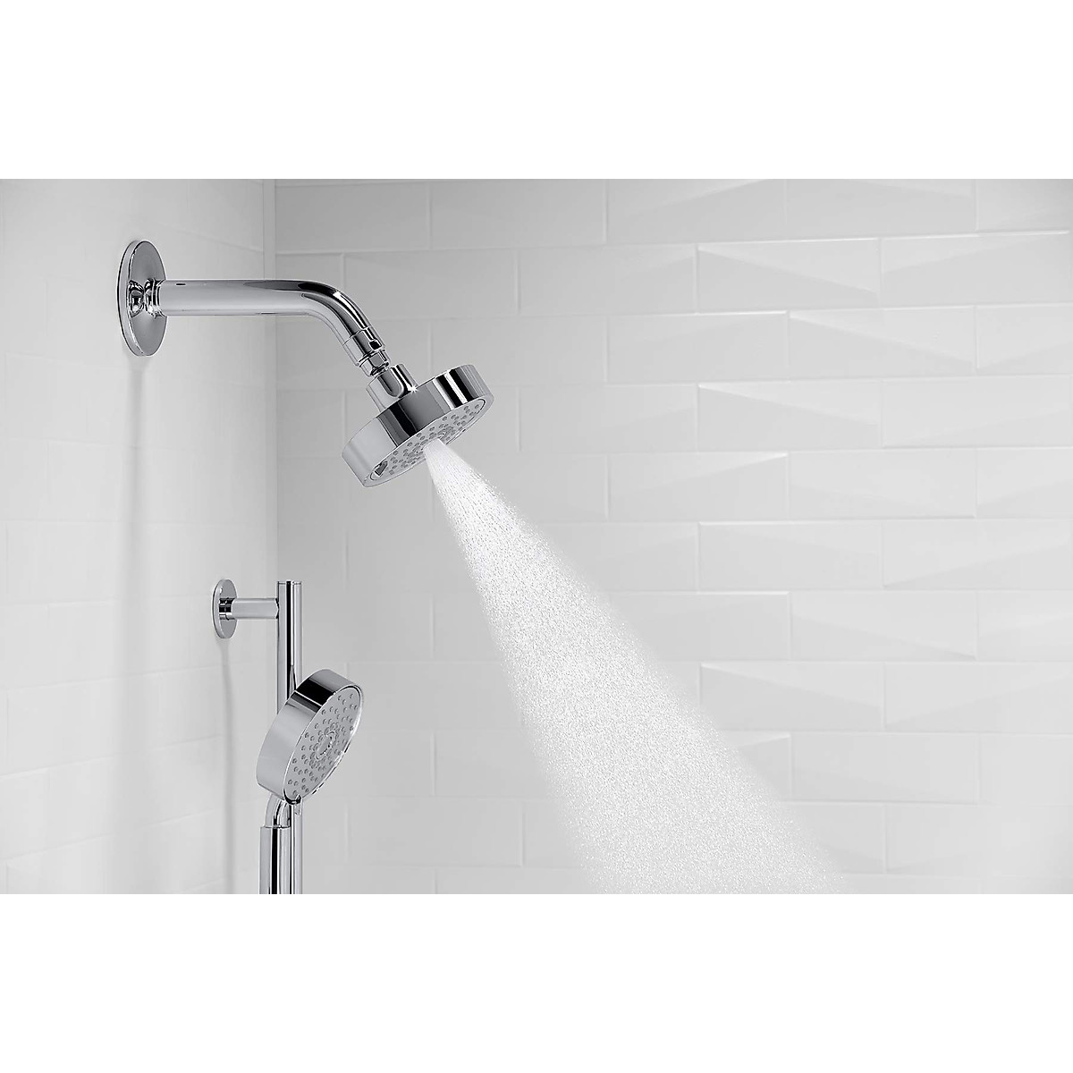 KOHLER 22170-G-2MB Purist Multi-Function Showerhead, Wall-Mount, 3 Spray Settings, 1.75 GPM, Vibrant Brushed Moderne Brass