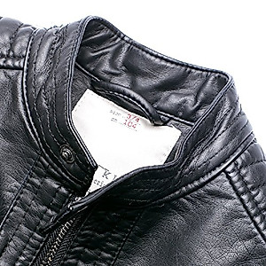 LJYH Boys, Little Kid Leather Jackets New Spring Children Collar Motorcycle Faux Leather Zipper Coats 4/5yrs (110)