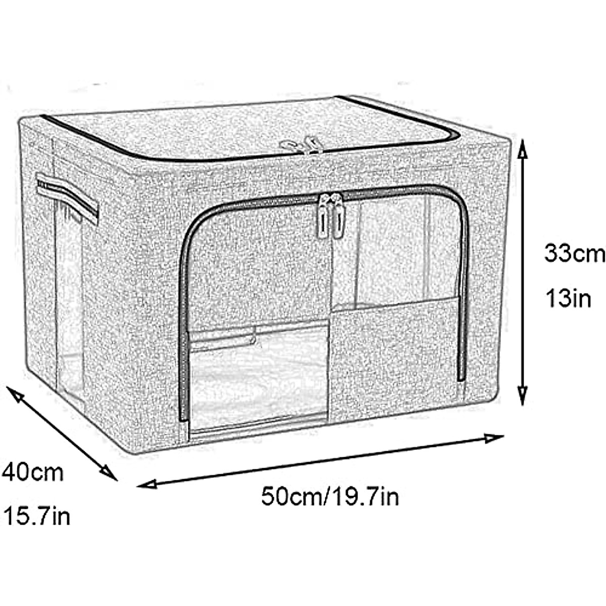 ZyHMW Large Clothes Storage Bag Organizer, 66L Clothes Storage Bins, Foldable Closet Organizers Storage Containers (Color : Ff)