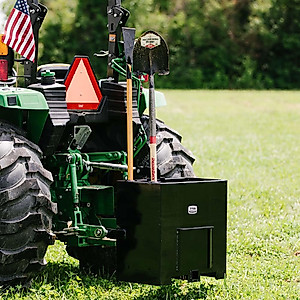 Titan Attachments 3 Point Black Ballast Box Fits Category 1 Tractor Attachment, Quick Hitch Compatible, 800lb Capacity, Tractor Ballast Box with 5.3cu.ft Volume, 2" Trailer Hitch Receiver