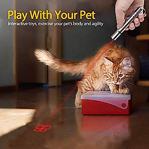 Laser Pointer Cat Toys for Indoor Cats, Interactive Cat Toy, Red Light Lazer Pointer, Multi-Mode USB Rechargeable Pet Dogs Kitten Toy, Long Range Teaching/Presentation Pen