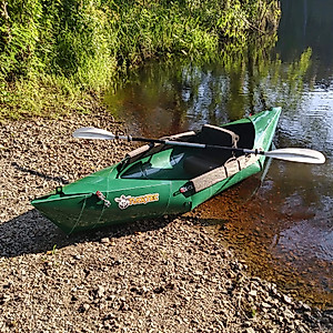 Tucktec Advanced 2020 Model 10 Foot Foldable Kayak Folding Canoe, Portable Lightweight, Boat Fits in Your Car No Roof Rack Needed, Stronger Than Inflatable, for Kids or Adult (Black)