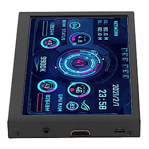 7in Computer CPU Hardware Temperature Monitor Dynamic Temperature Secondary Display Screen High Definition for Pc Computer Case