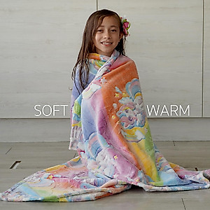 Glow in The Dark Rainbow Unicorn Flannel Throw Blanket – Soft and Cozy for Girls Ages 3 to 10, Suitable for Bedroom, Travel, Camping, Napping, Christmas and Birthday Gift for Girls, Size 50"x60"