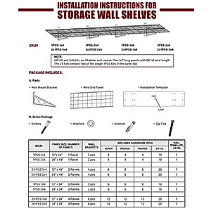 Sylvan Modular Garage Wall Shelves for Storage DIY Wall Mount Shelf with Garage Shelving Wall Mounted Kit Sturdy Garage Wall Shelving and Wall Mount Shelf Construction (1'x4')