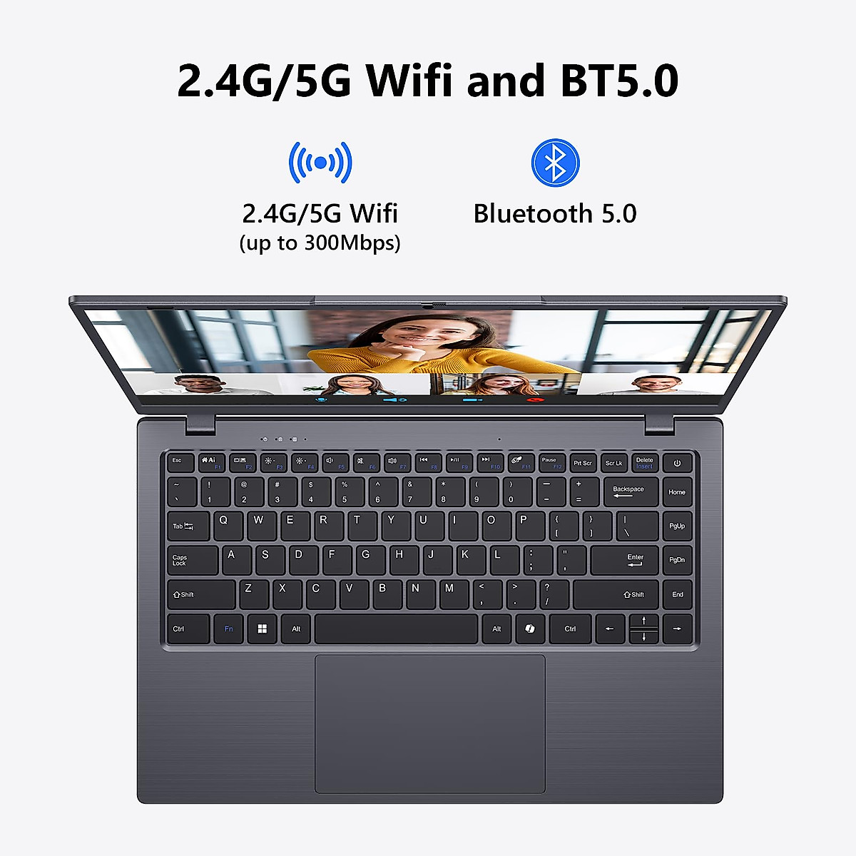 Coolby Laptop Computer, 14.1 inch Windows 11 Laptop with HD Display, 8GB RAM/128GB SSD, Intel N5095 Quad Core Notebook PC, Support 2.4G/5G Hz WiFi, BT,