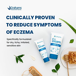 Grahams Natural C+ Eczema Relief Cream - Nourishes & Soothes Dermatitis, Inflammation, Redness Treatment for Irritated, Dry Skin - All Natural Ingredients with Manuka honey, Steroid-Free (1 x 1.76oz)