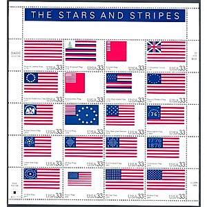 Stars and Stripes American Flags Collectible Stamp Sheet of 20 33¢ Stamps Scott 3403a