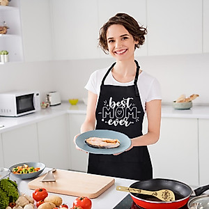 Personalized Mother’s Day Gifts for Mom From Daughter Son - Mom Birthday Gifts Women Christmas Gifts - Wooden Cooking Spoons with Funny Apron Kitchen Cooking Gift Set