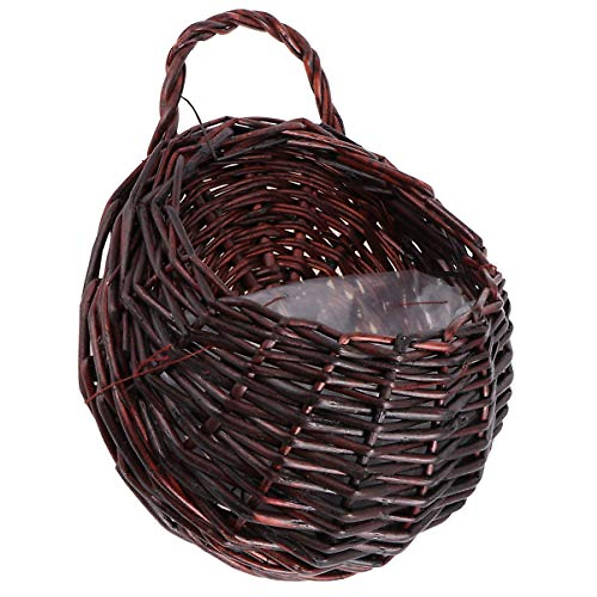 BESPORTBLE Handmade Woven Hanging Basket Natural Wicker Haning Storage Basket for Home Garden Wedding Wall Decorations Coffee