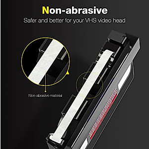 Mwin VHS Head Cleaner for VHS/VCR Players, Dry Technology- No Fluid Reusable Video Head Cleaner Tape