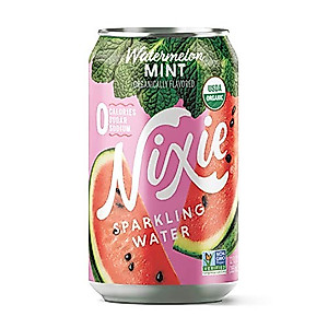 Nixie Sparkling Water, Watermelon Mint | 12 fl oz cans, 24 pack | Organic, Non-GMO, 0 Calories, 0 Sugar, 0 Sodium